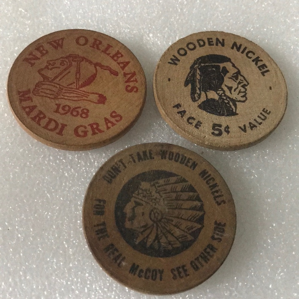 Antique Wood Coin - Gem